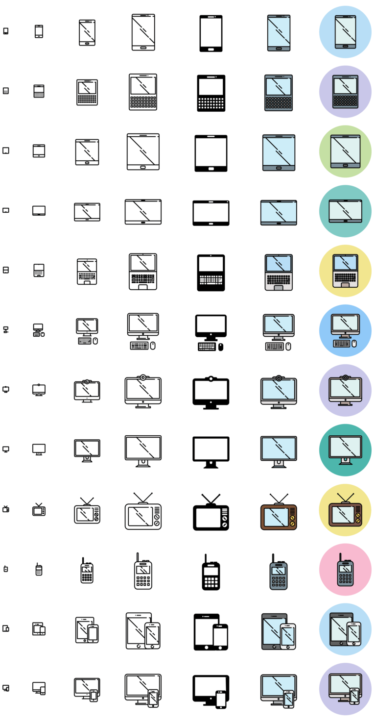 7000 Vector responsive icons pack on Round Icons Premium