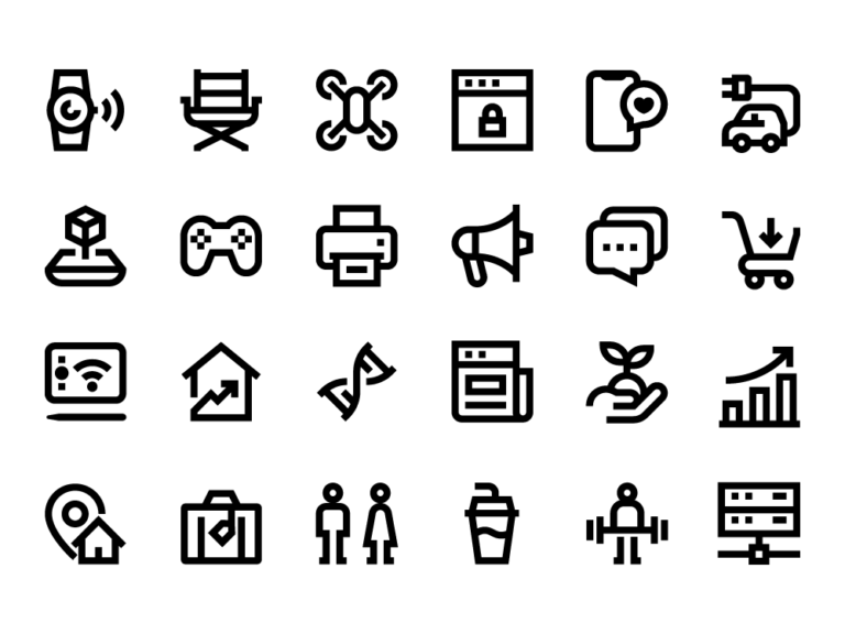 Round Icons - 45,000 Premium Icon Packed in One Bundle Flat Line Glyph
