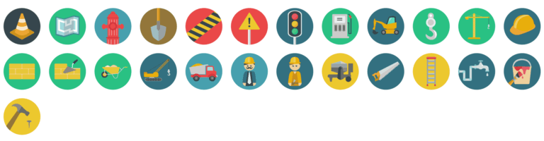 2500 Flat Icons Vector Set Royalty Free