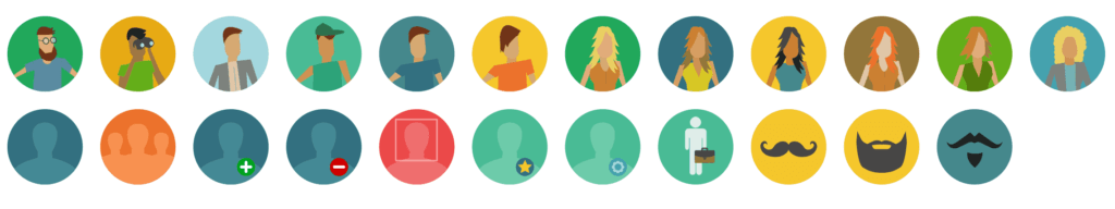 2500 Flat Icons Vector Set Royalty Free