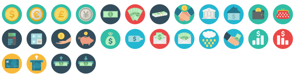 2500 Flat Icons Vector Set Royalty Free