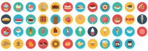 2500 Flat Icons Vector Set Royalty Free