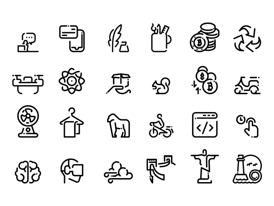 Round Icons - 45,000 Premium Icon Packed in One Bundle Flat Line Glyph