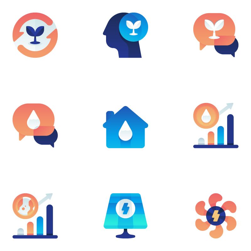 Gradient Icons Pack - 1000 Modern icons for websites and apps