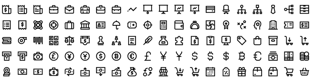 Mini Bold Line Icons - Round Icons