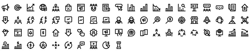 Mini Bold Line Icons - Round Icons