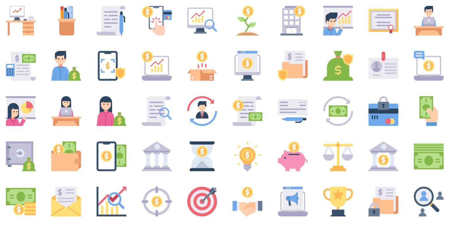 Flat Vector Icons Pack Vol 5 - Round Icons
