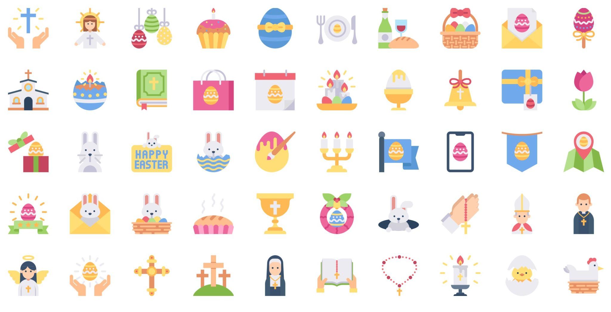 Flat Vector Icons Pack Vol 5 - Round Icons