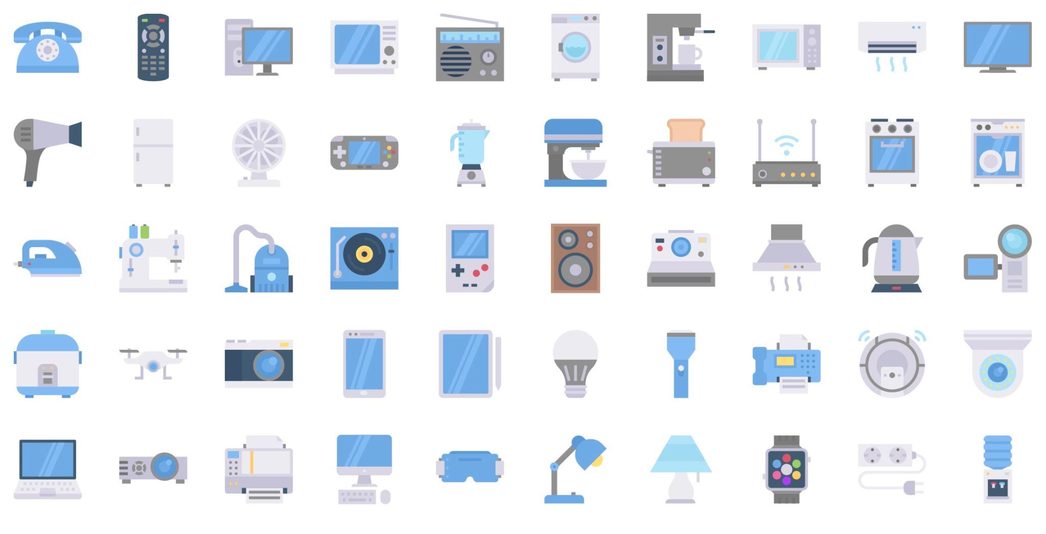 Flat Vector Icons Pack Vol 5 - Round Icons