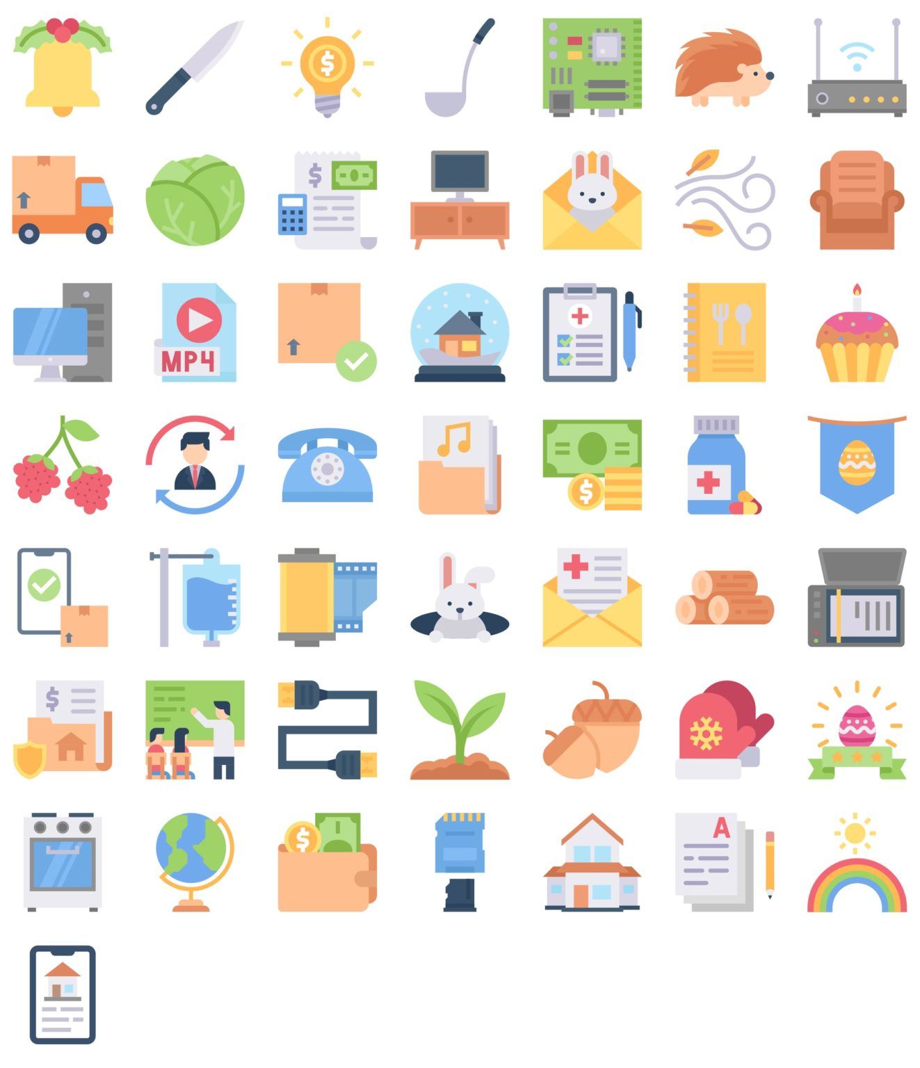 Free Flat Icons Pack Vol 5 - Round Icons