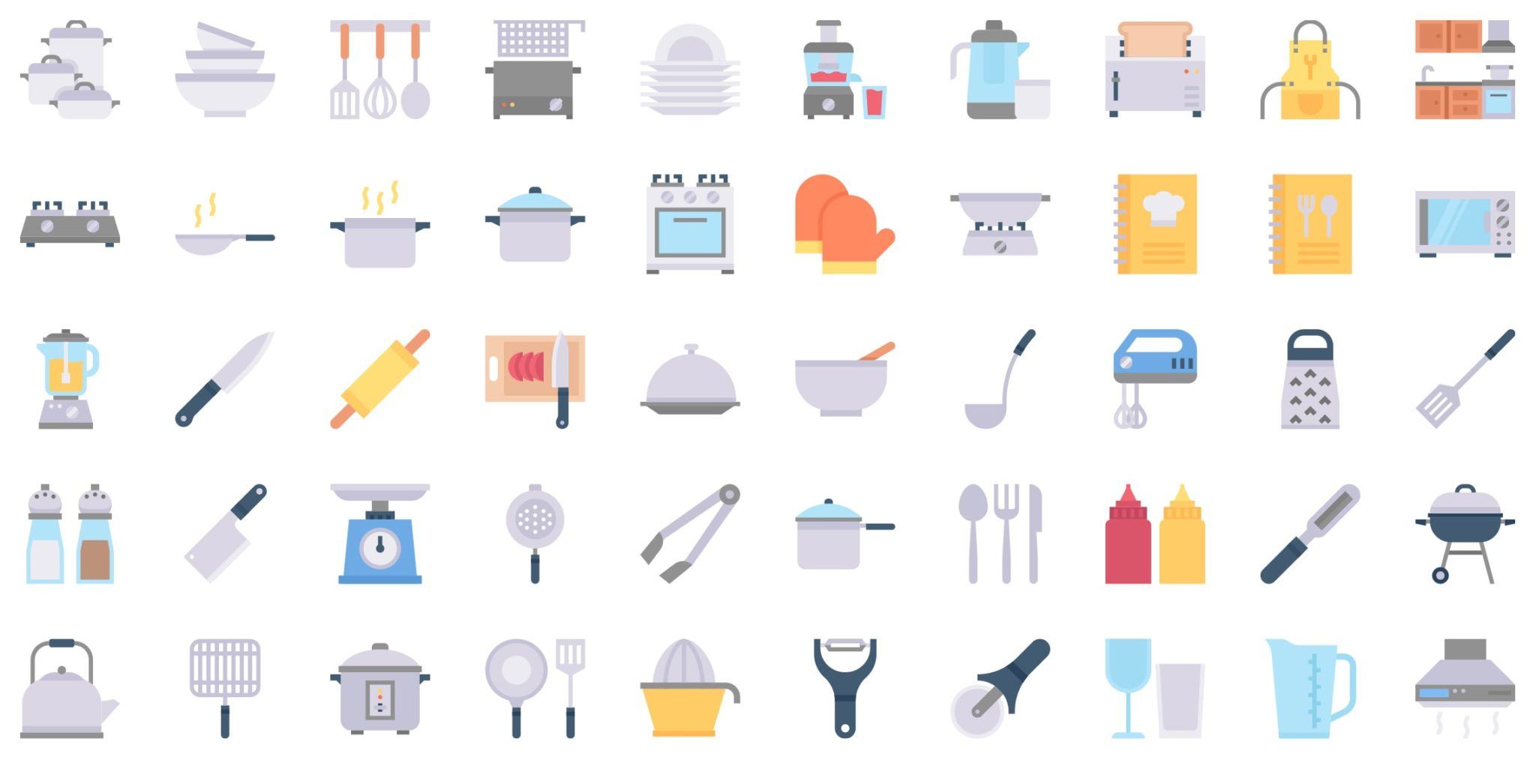 Flat Vector Icons Pack Vol 5 - Round Icons