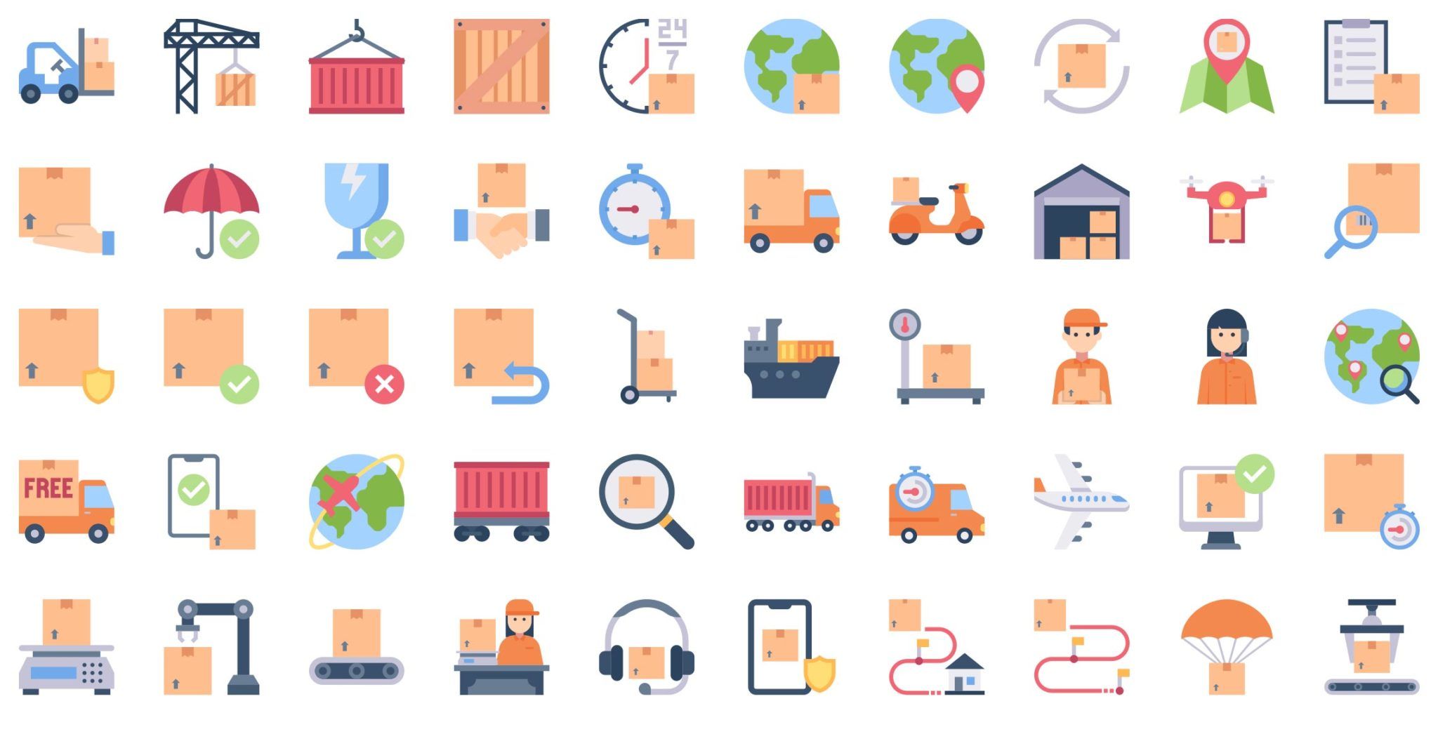 Flat Vector Icons Pack Vol 5 - Round Icons