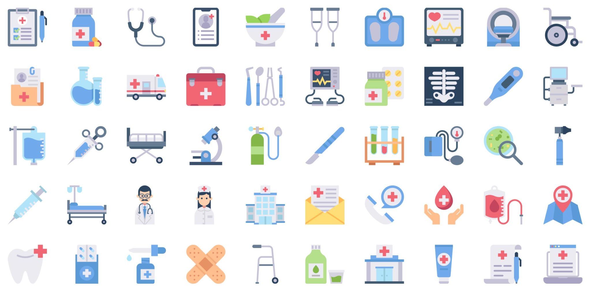 Flat Vector Icons Pack Vol 5 - Round Icons
