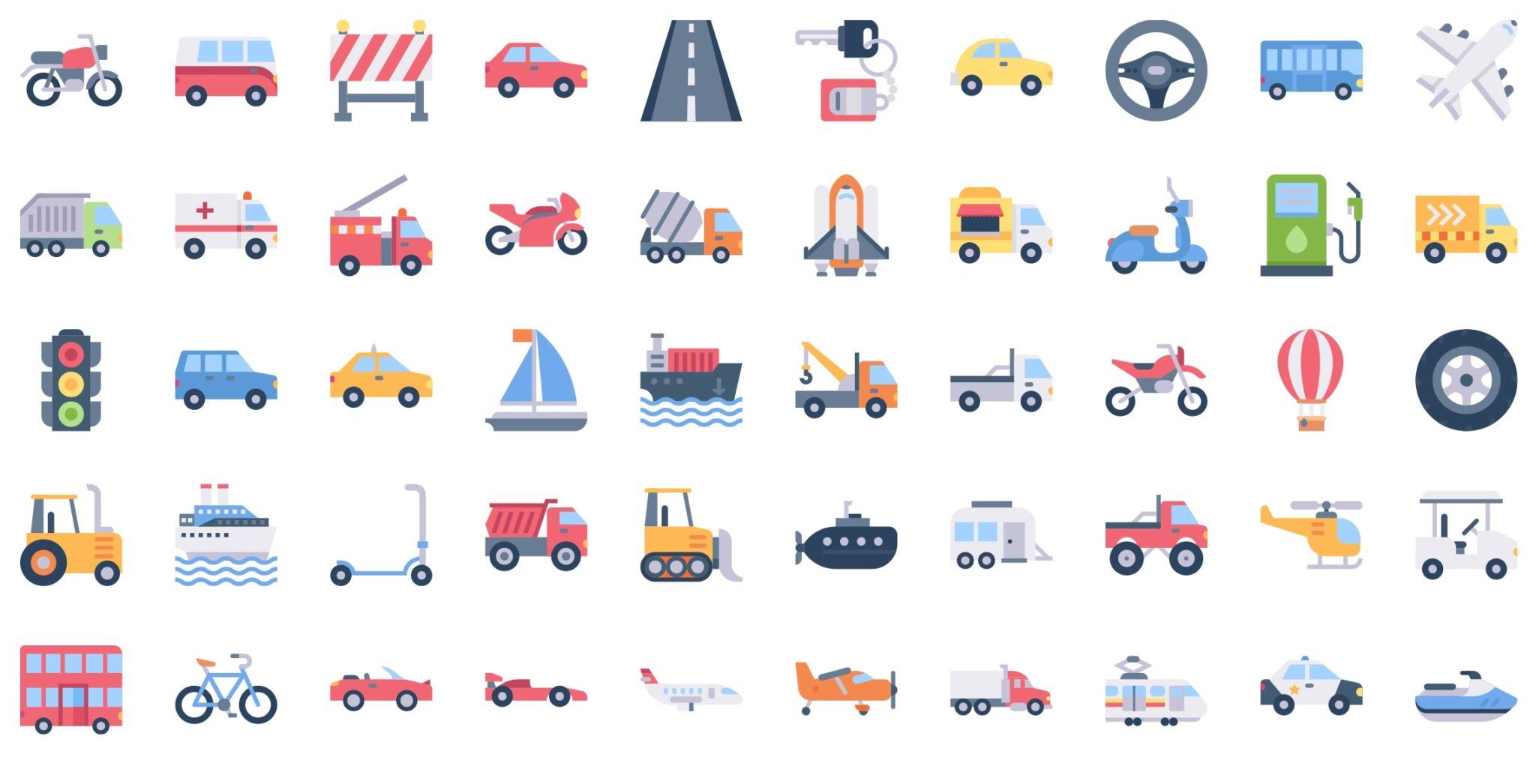 Flat Vector Icons Pack Vol 5 - Round Icons