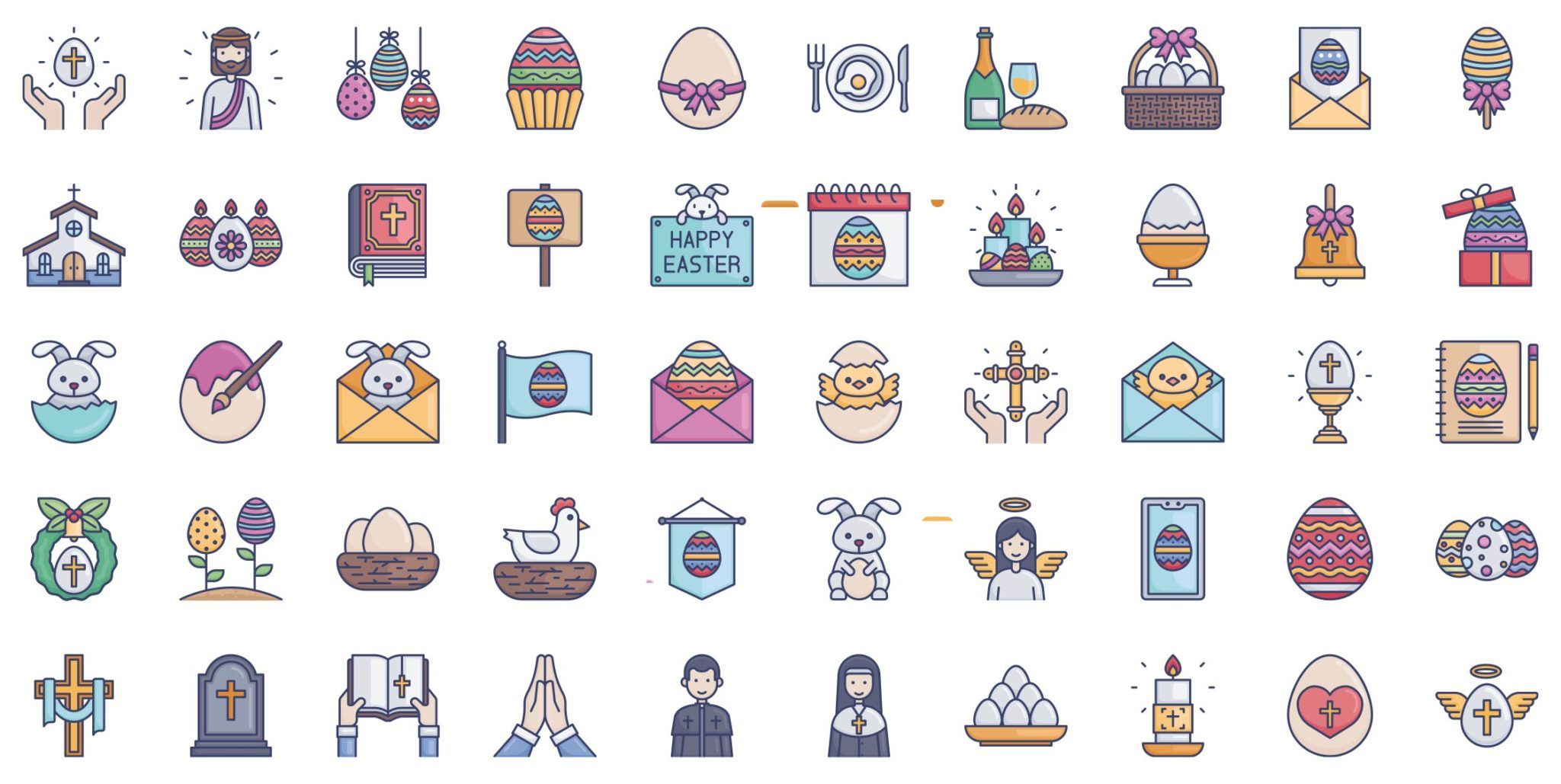 Soft outline icons - Round Icons