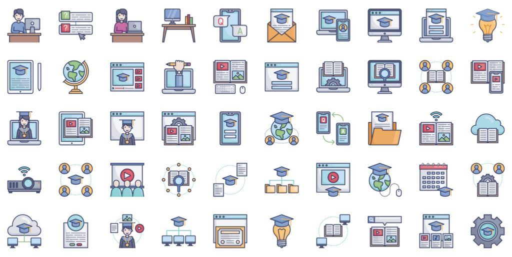 Soft outline icons - Round Icons