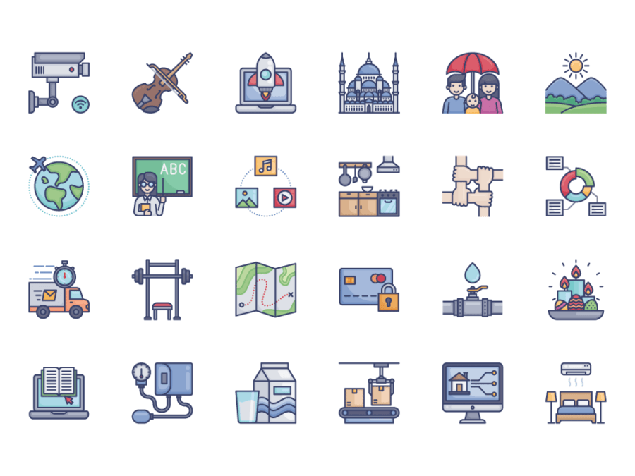 Round Icons - 45,000 Premium Icon Packed in One Bundle Flat Line Glyph